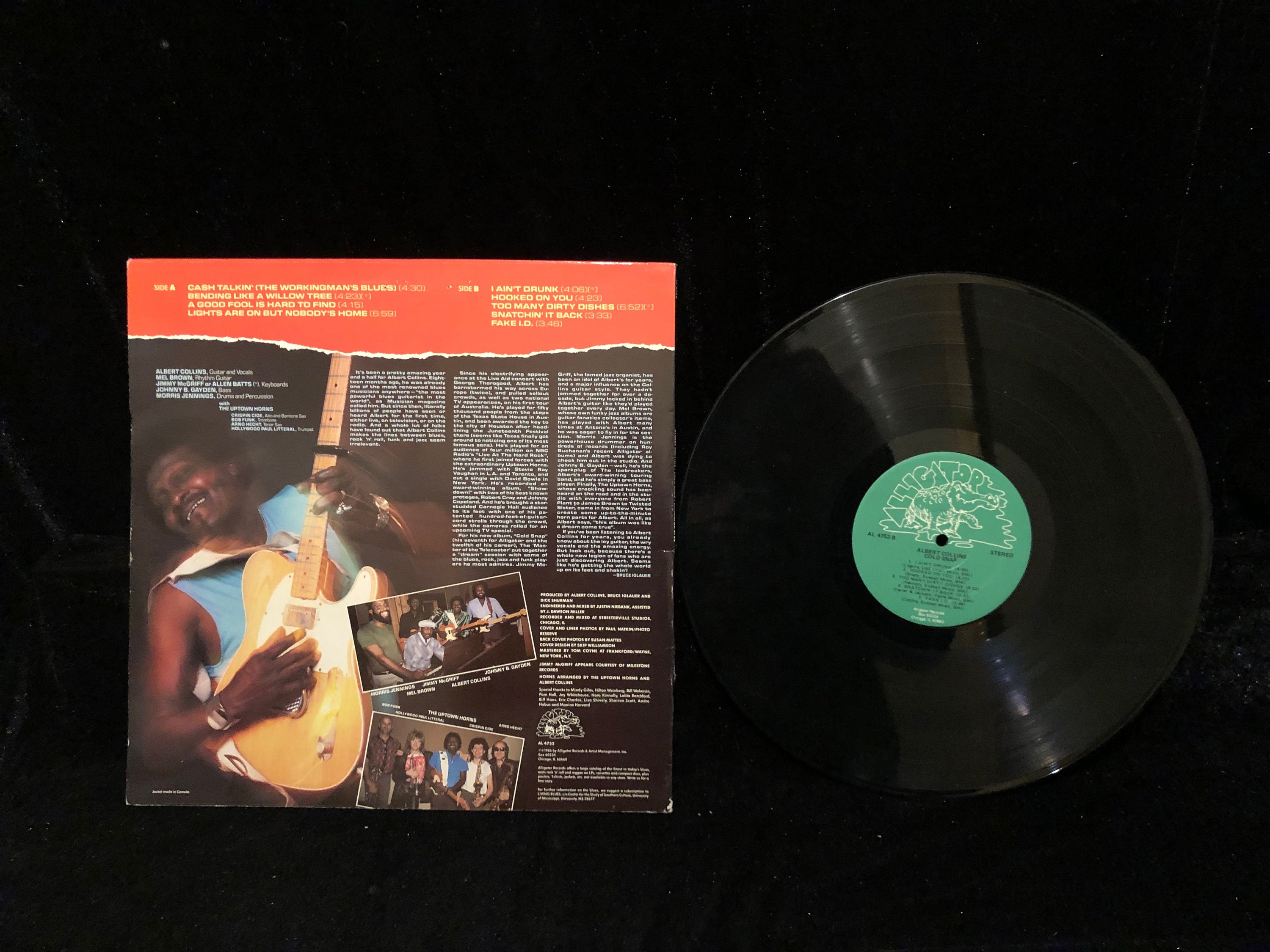 Original 1986 Albert Collins Cold Snap LP Vinyl Record Album - Etsy