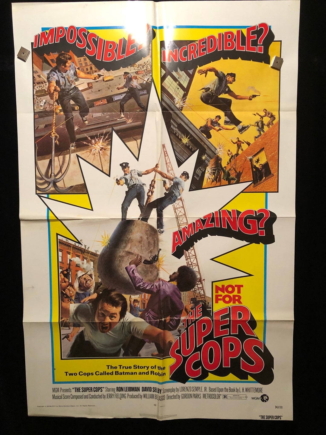 Original 1974 the Super Cops One Sheet Movie Poster David Selby ...