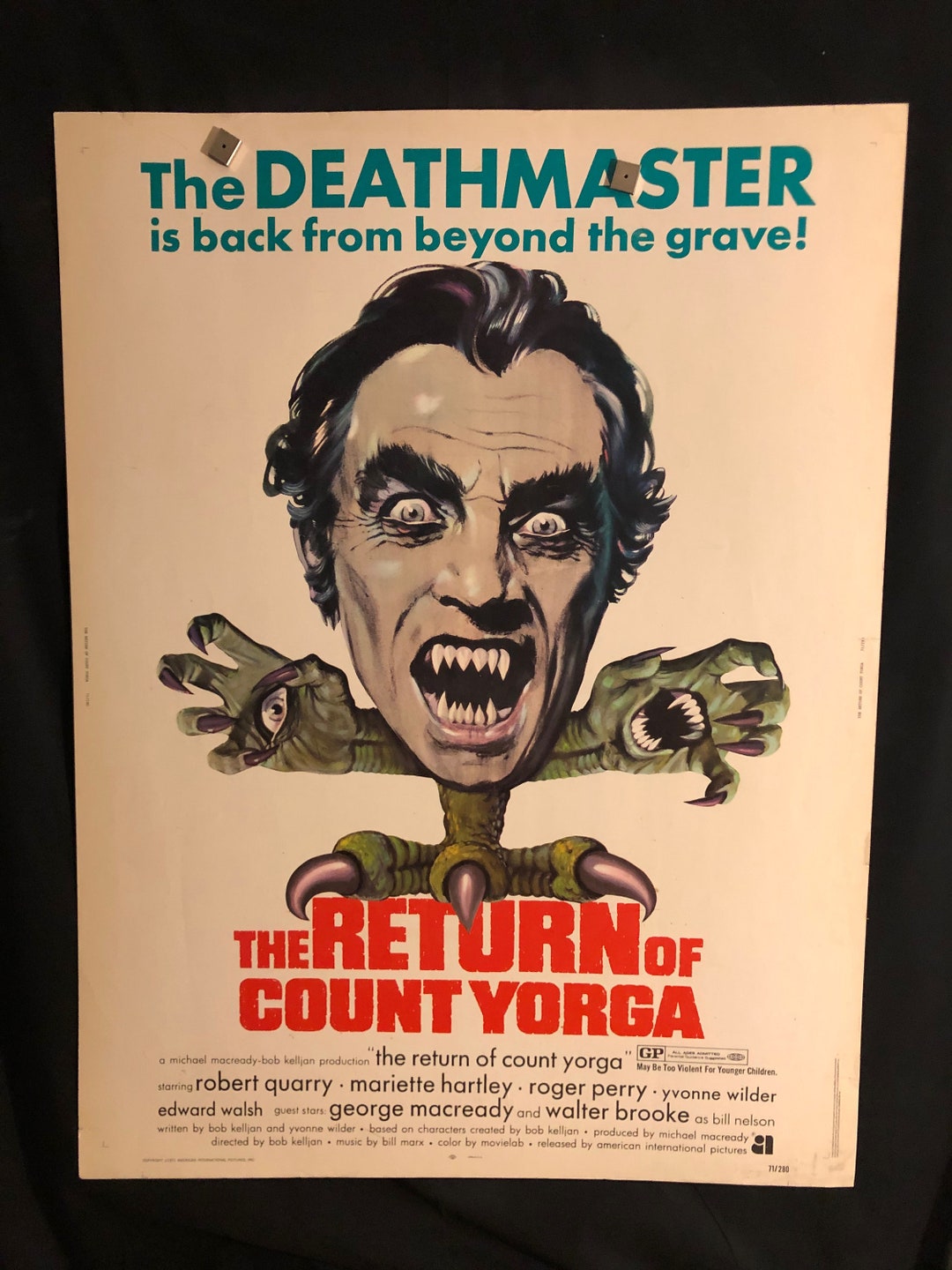 Original 1971 Return of Count Yorga 30x40 Movie Poster Horror, Dracula ...