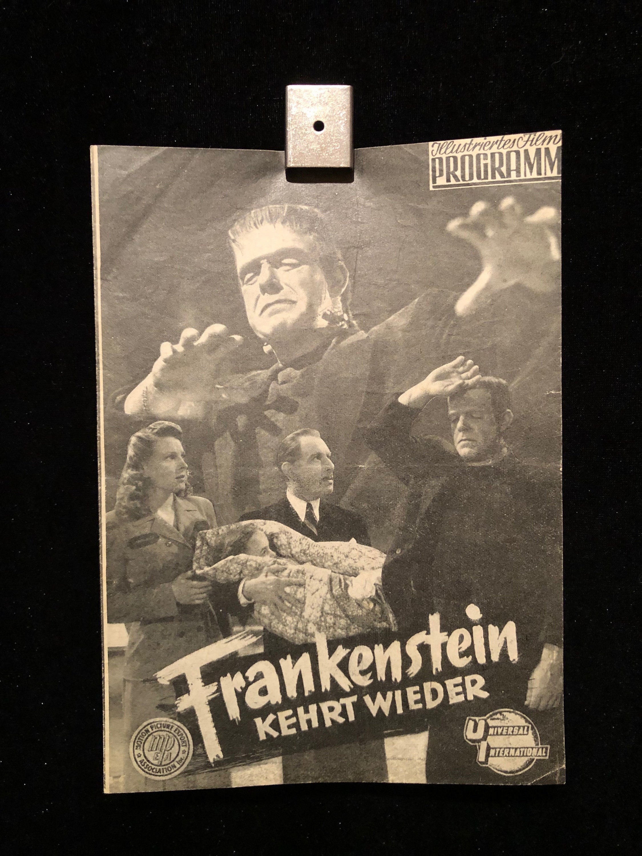 Original 1950 the Ghost of Frankenstein Austrian Movie Program Cedric ...