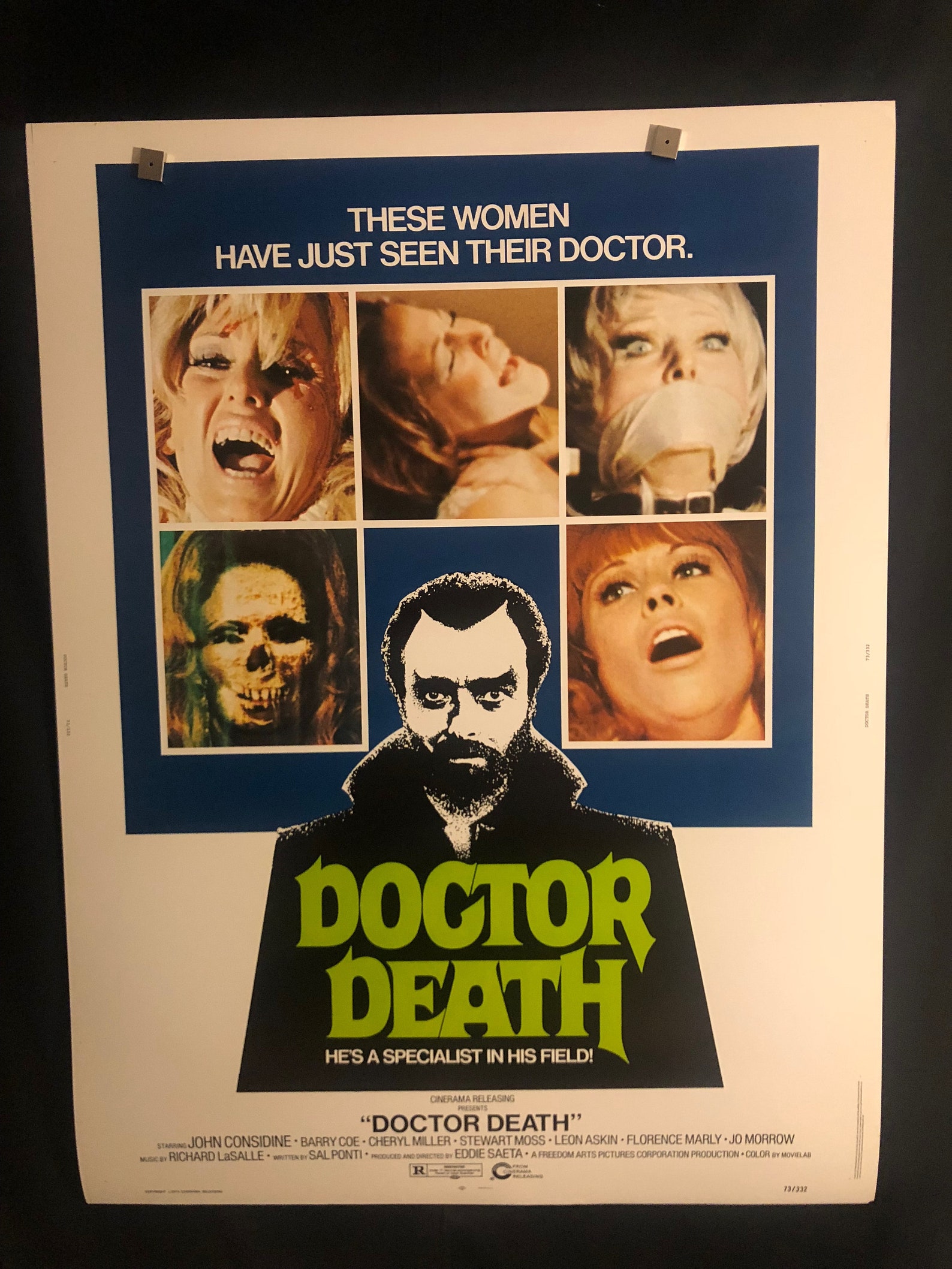 Original 1973 Doctor Death 30x40 Movie Poster Horror John - Etsy
