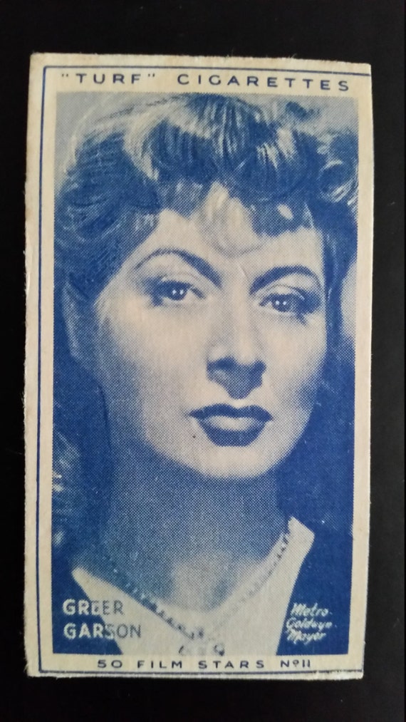 Original 1947 Greer Garson Turf Cigarette Card Hollywood | Etsy