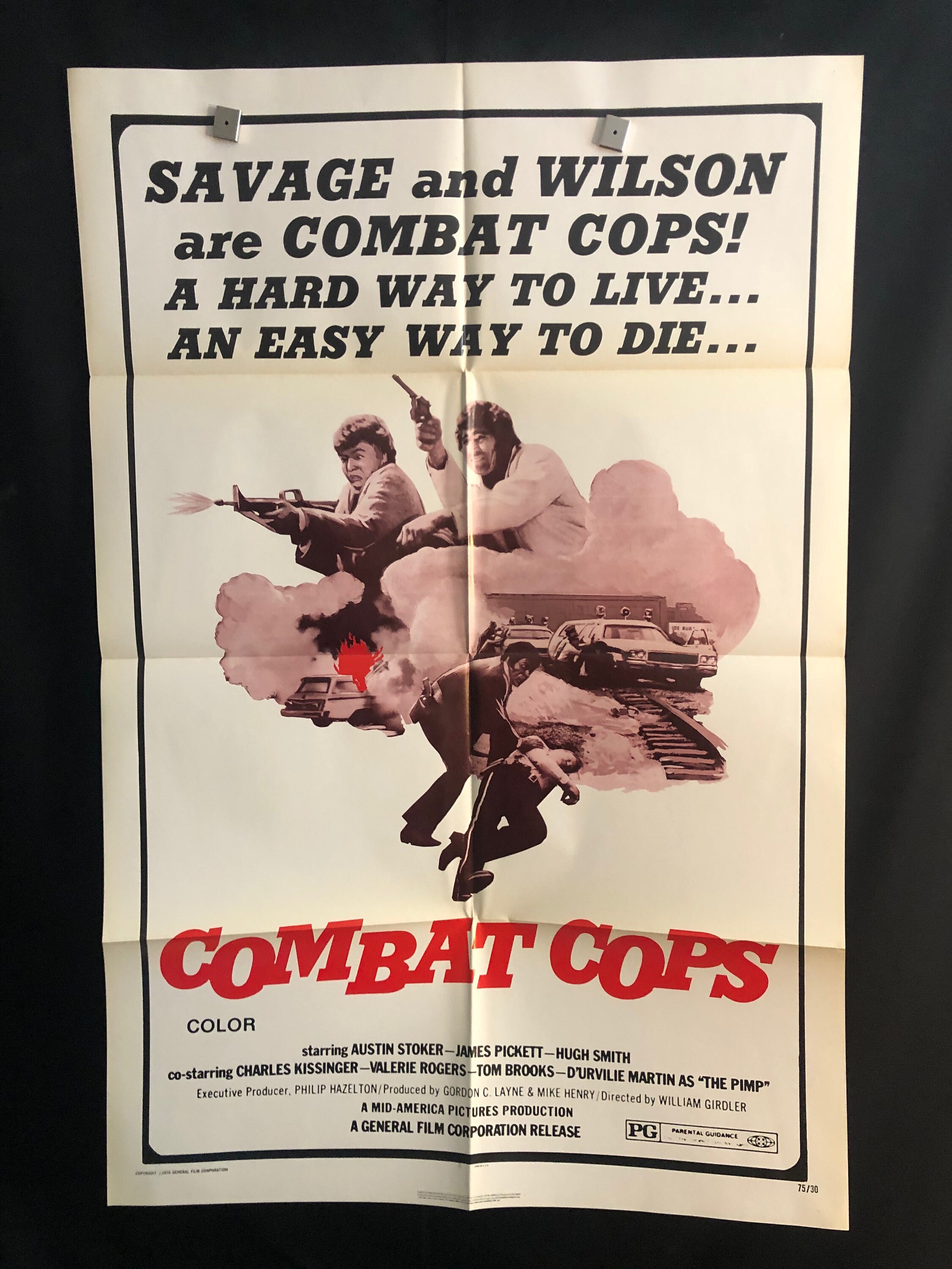 Original 1974 Combat Cops AKA the Zebra Killer One Sheet Movie - Etsy