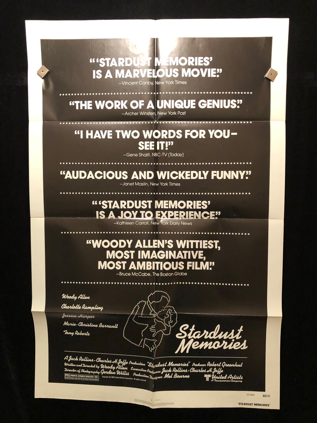 Original 1980 Stardust Memories One Sheet Movie Poster Woody - Etsy