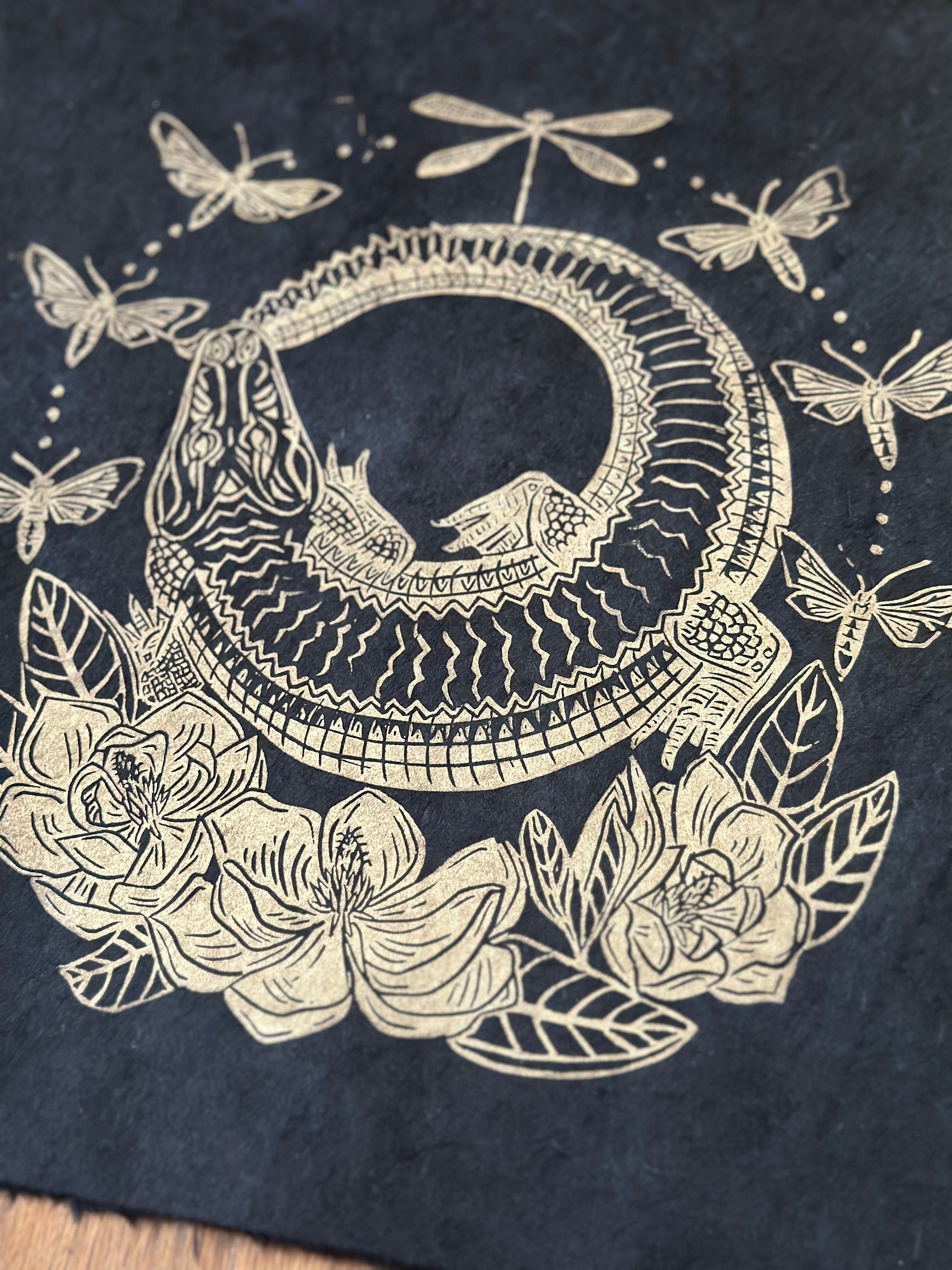 Swamp Thing Alligator Linoleum Print - Etsy