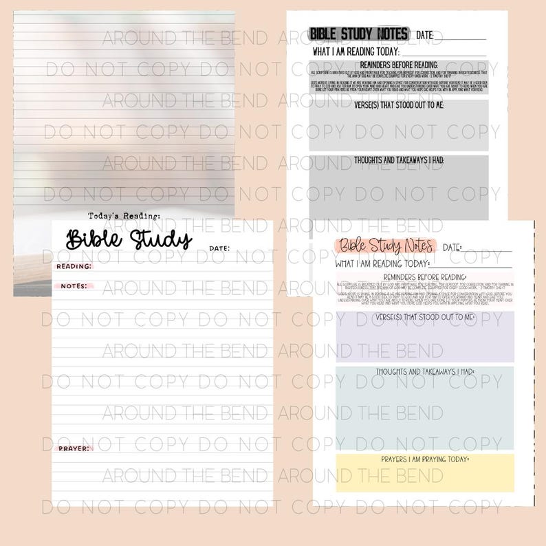 Bible Study Page Bundle PDF Printable Digital Download - Etsy