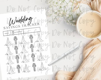 Printable Wedding Savings Tracker | Wedding Savings Challenge ...