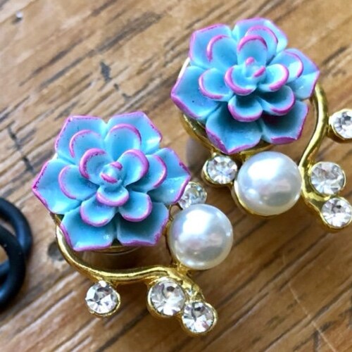 Red Rose Plugs Tear Drop Plugs and Tunnels Wedding Plugs 16mm | Etsy