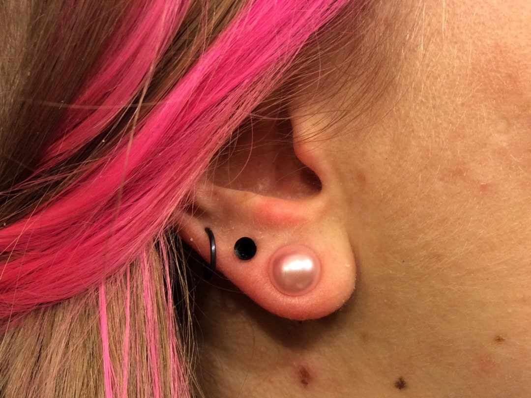 0g 2g 4g 6g 8g 10g 12g 1 PAIR Light Pink 10mm Pearl Plugs Gauges ...