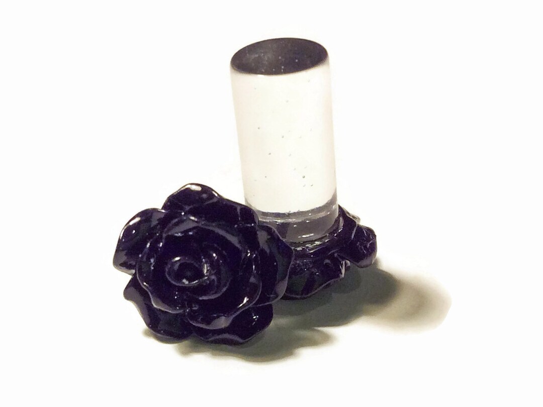00g 0g 2g 4g 6g 8g 10g 12g 1 PAIR Black 10mm Small Delicate Rose Flower ...