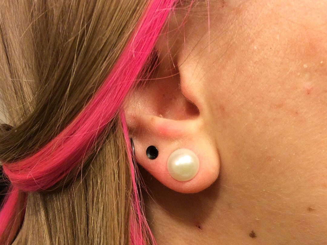 0g 2g 4g 6g 8g 10g 12g 1 PAIR Cream 10mm Pearl Plugs Gauges Tunnels ...