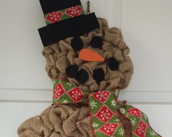 Burlap snowman | Etsy