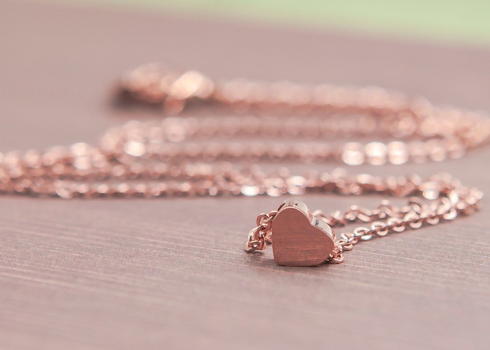 Rose Gold Necklace Gold Heart Necklace Heart Necklace Heart - Etsy