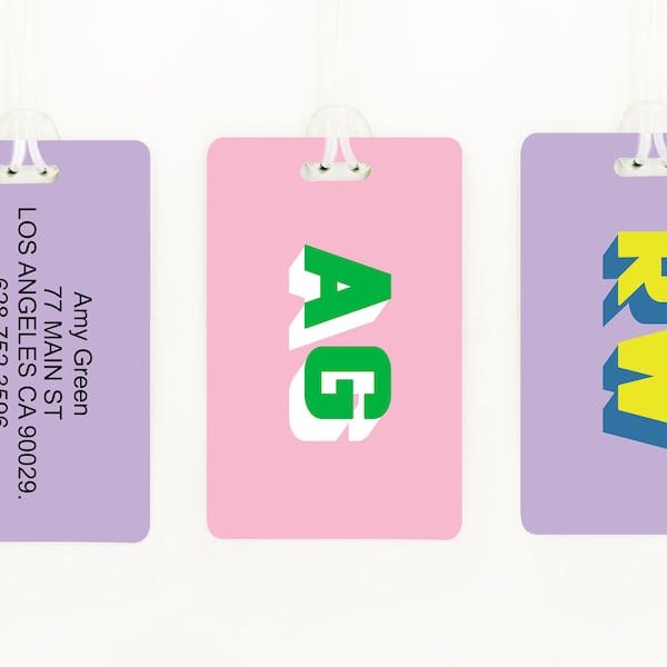 Monogram Luggage Tag - Etsy