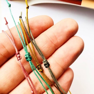 Adjustable Men Woman String Bracelet, Ultra Thin Cord Surfer Bracelet ...