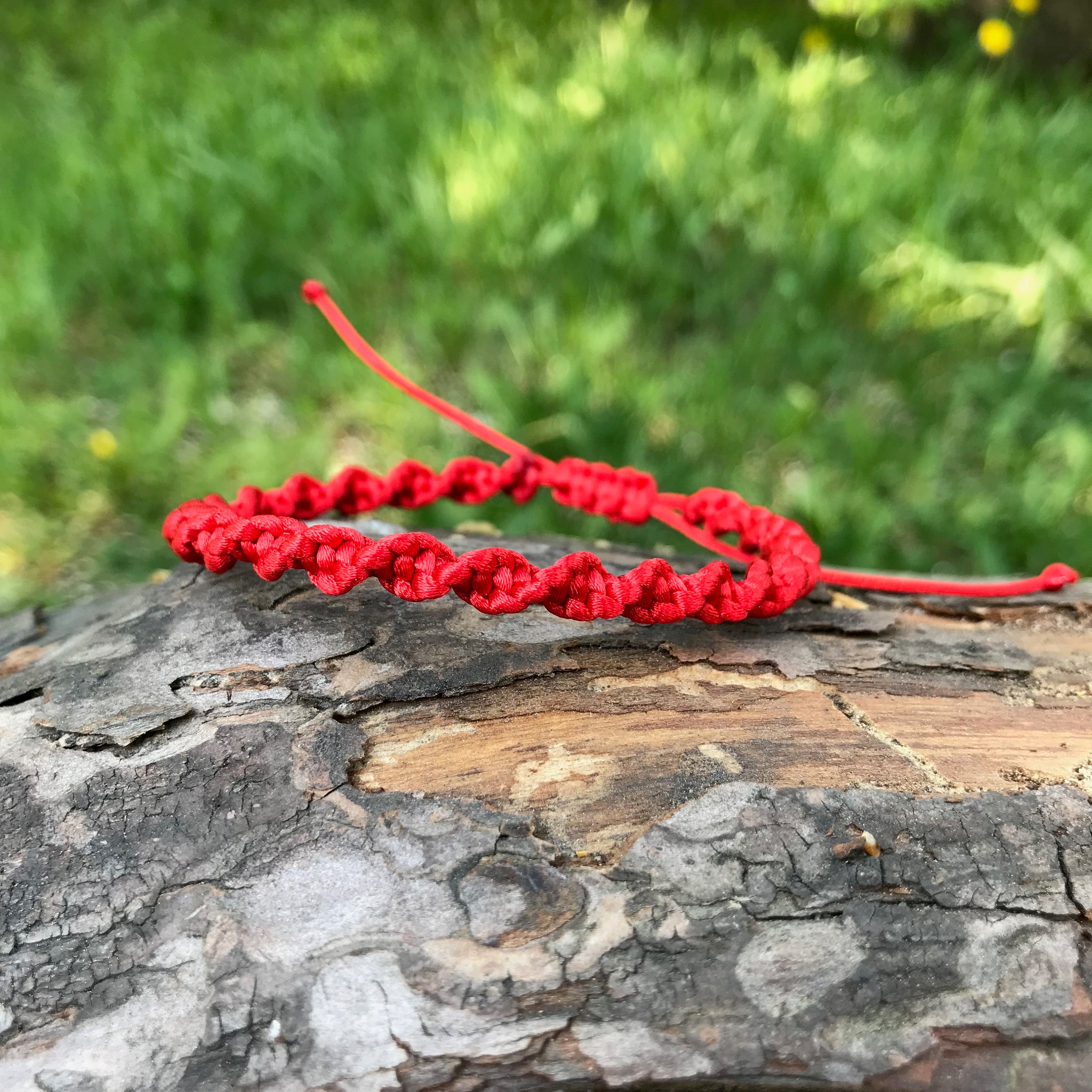 Spiral red cord bracelet woman red string bracelet Helix | Etsy