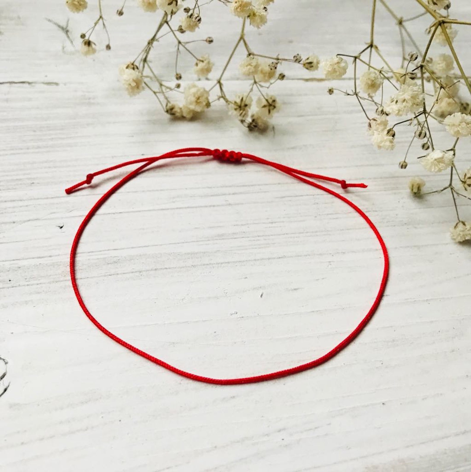 Adjustable Men Woman Red String Bracelet Ultra Thin Cord | Etsy