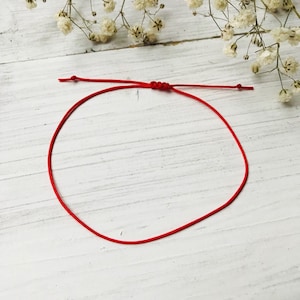 Adjustable Men Woman Red String Bracelet, Ultra Thin Cord Bracelet ...