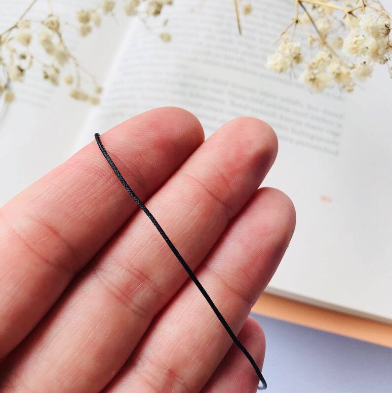 Adjustable men woman black string bracelet ultra thin cord | Etsy