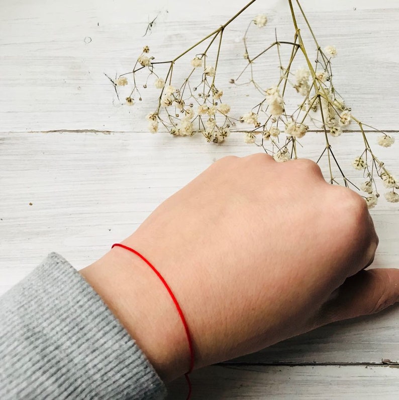 Adjustable Men Woman Red String Bracelet Ultra Thin Cord | Etsy
