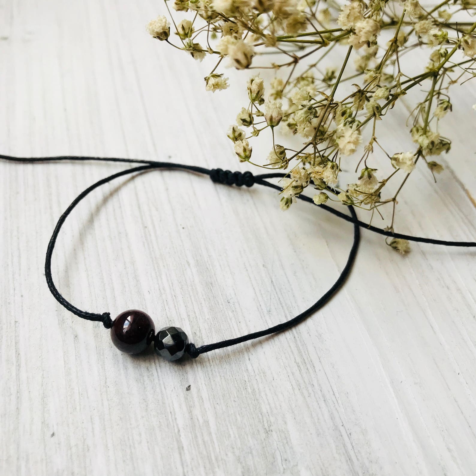 Adjustable Cord Bracelet String Bracelet for Women Garnet - Etsy