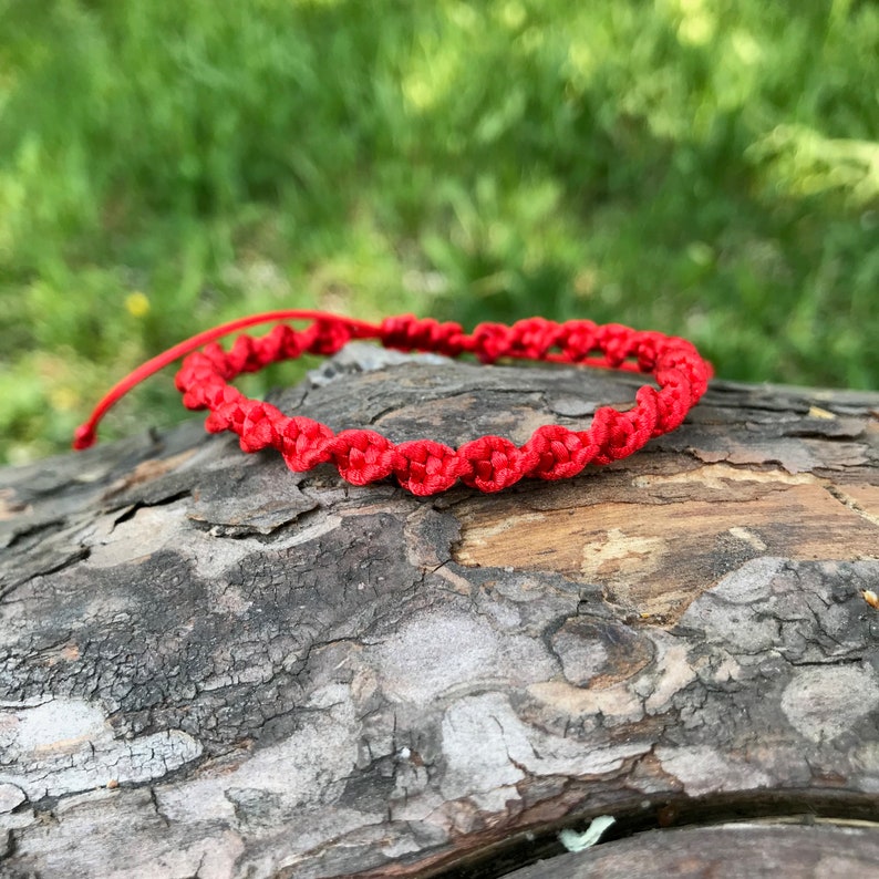 Spiral Red Cord Bracelet Woman Red String Bracelet Helix - Etsy