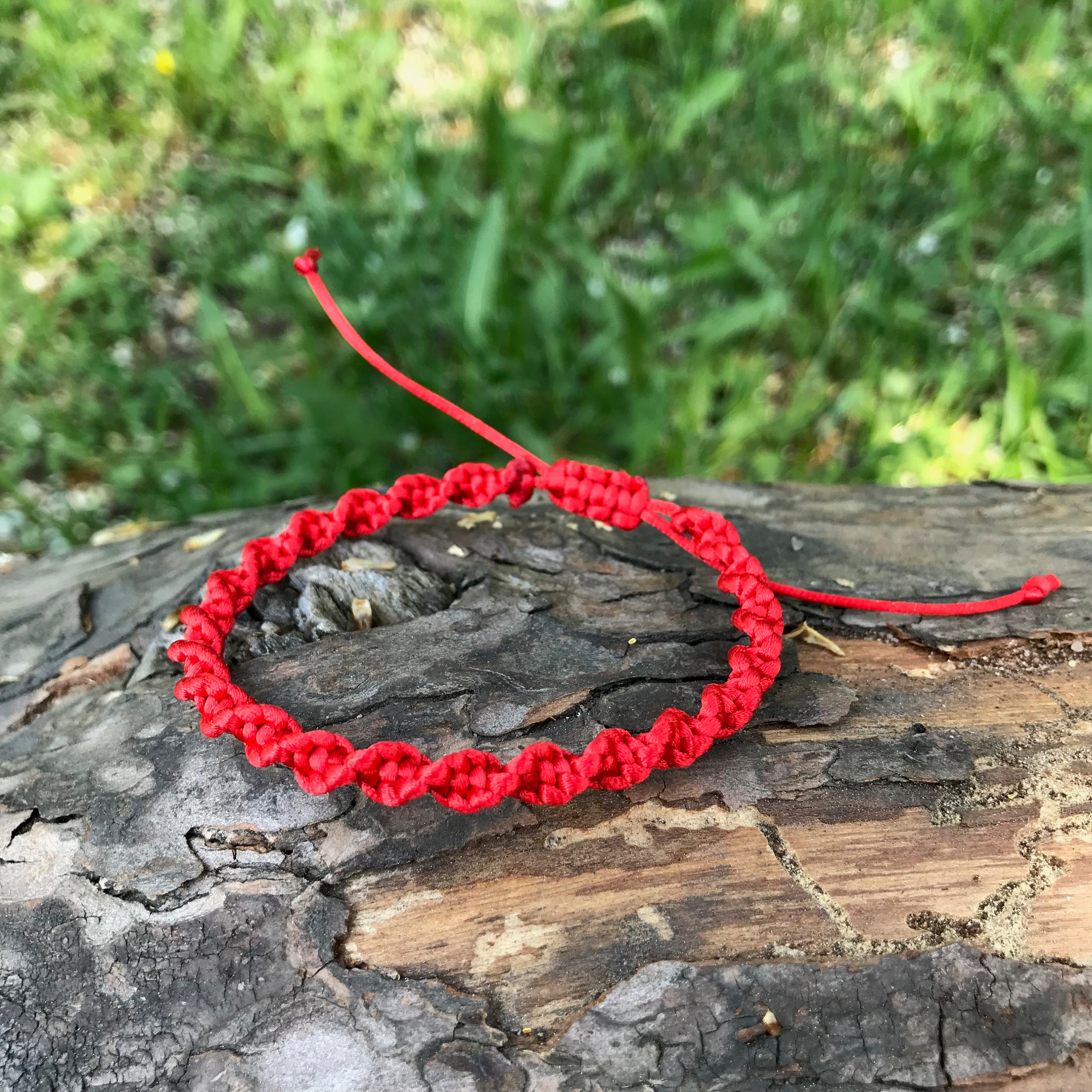 Spiral red cord bracelet woman red string bracelet Helix | Etsy