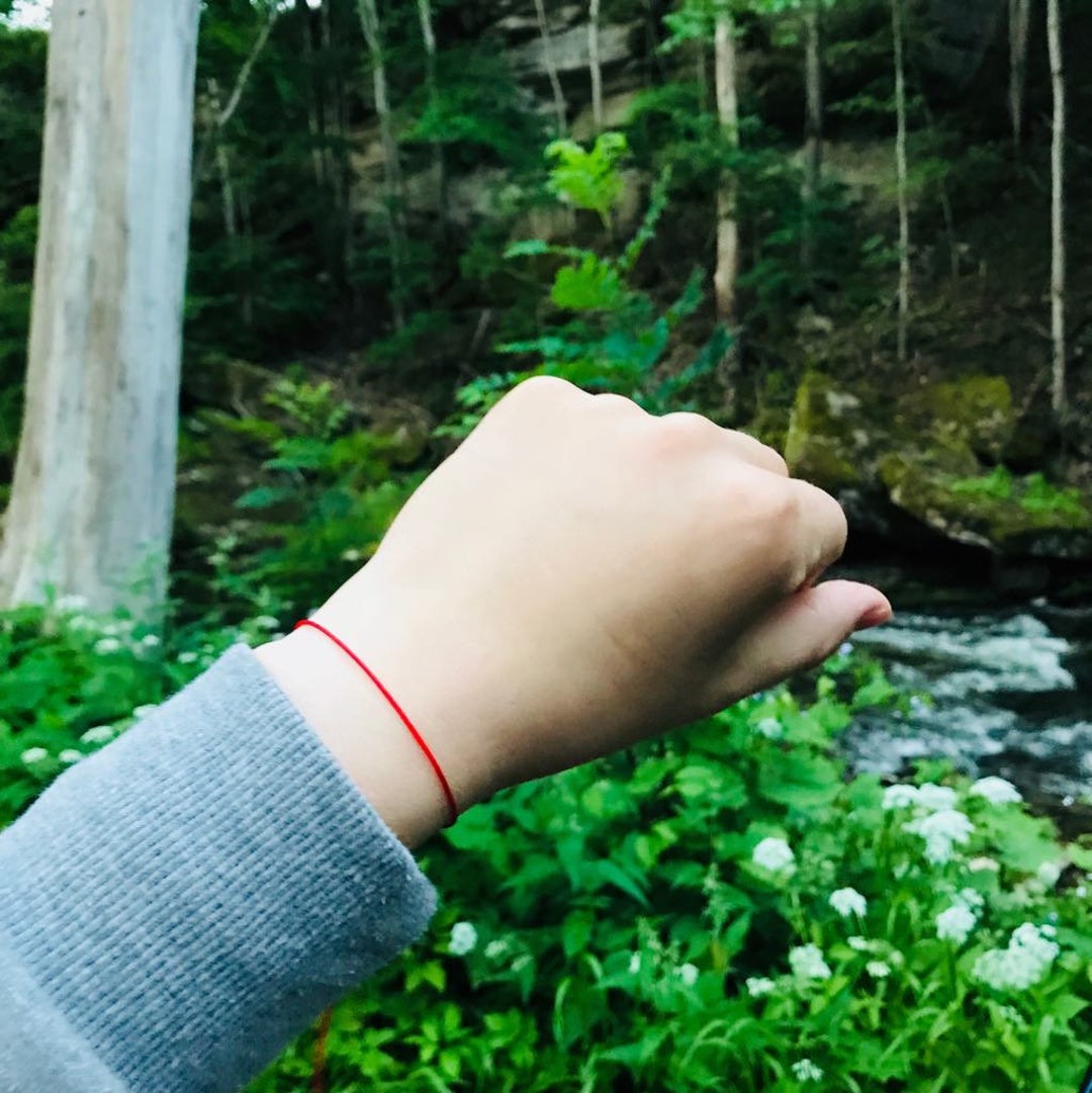 Adjustable Men Woman Red String Bracelet, Ultra Thin Cord Bracelet ...