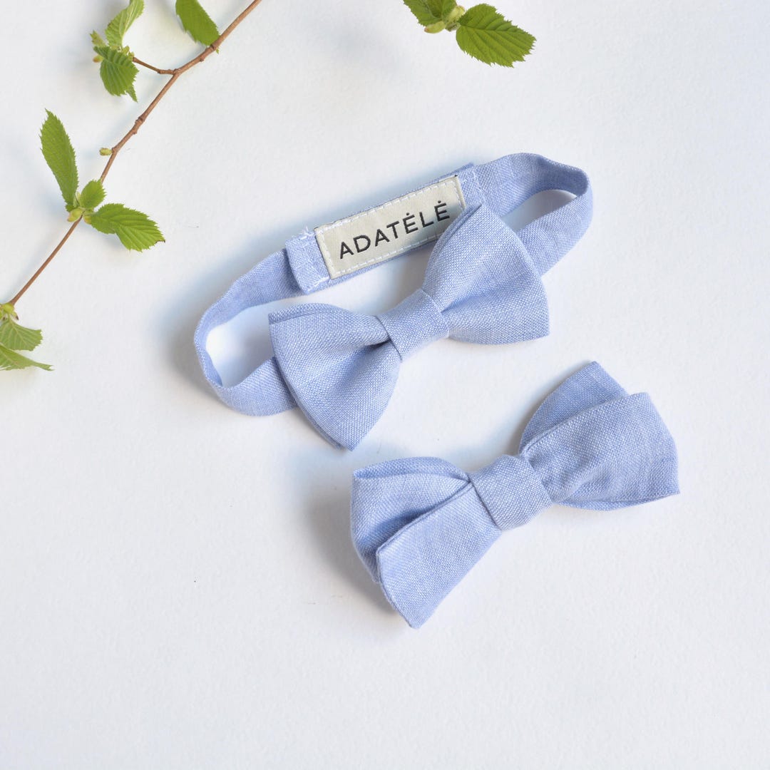 Matching Siblings Brother Sister Baby Boy's Linen Bow Tie, Girl's Hair ...