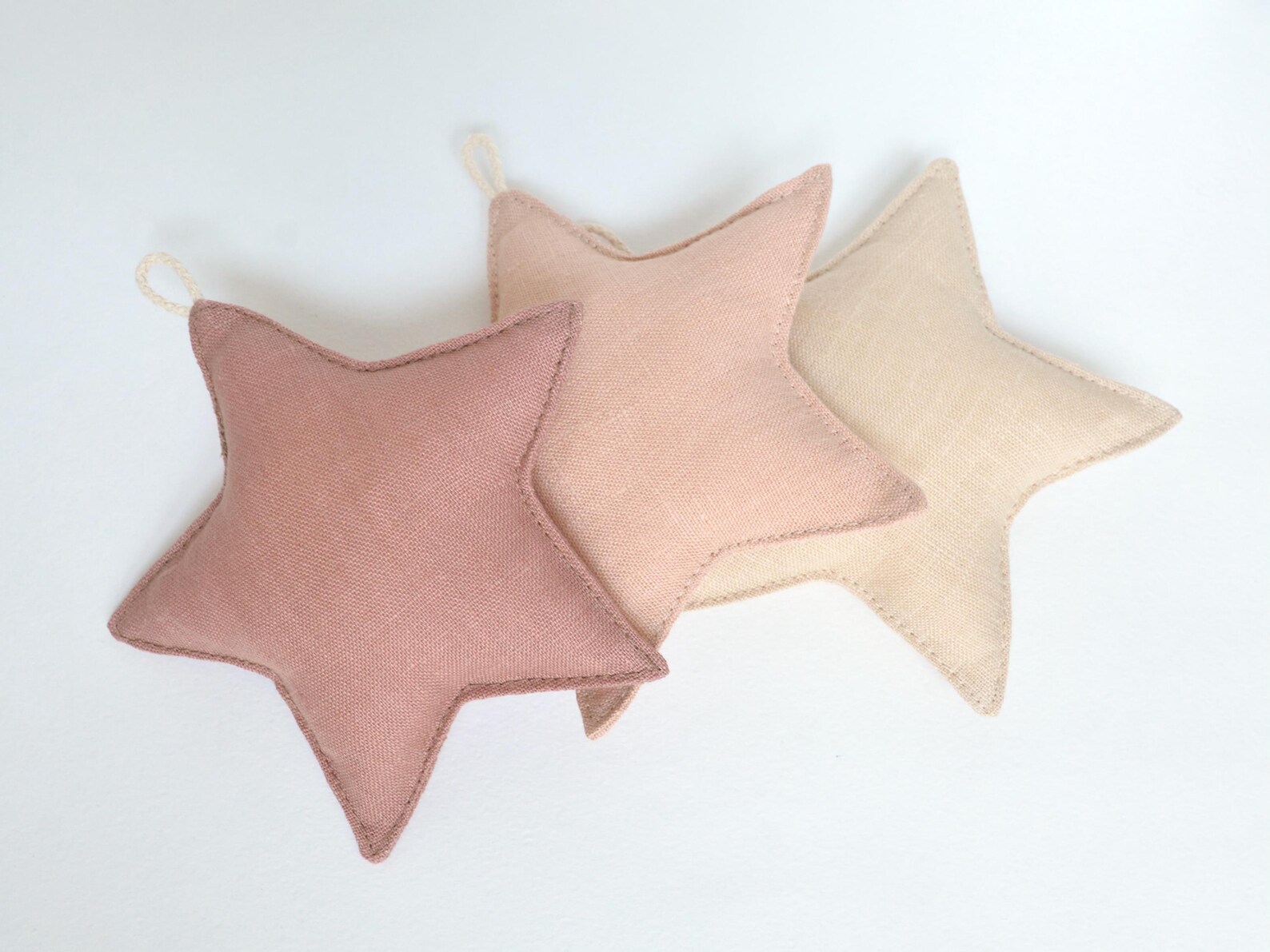 Linen Fabric Stars Garland - Neutral Beige Colors Nursery Decor Newborn ...