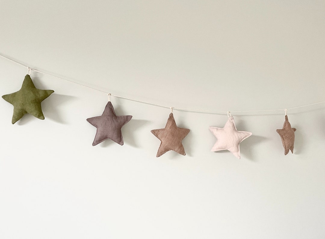 Custom Colors Fabric Star Garland - Boho Nursery Kids Room Ecofriendly ...