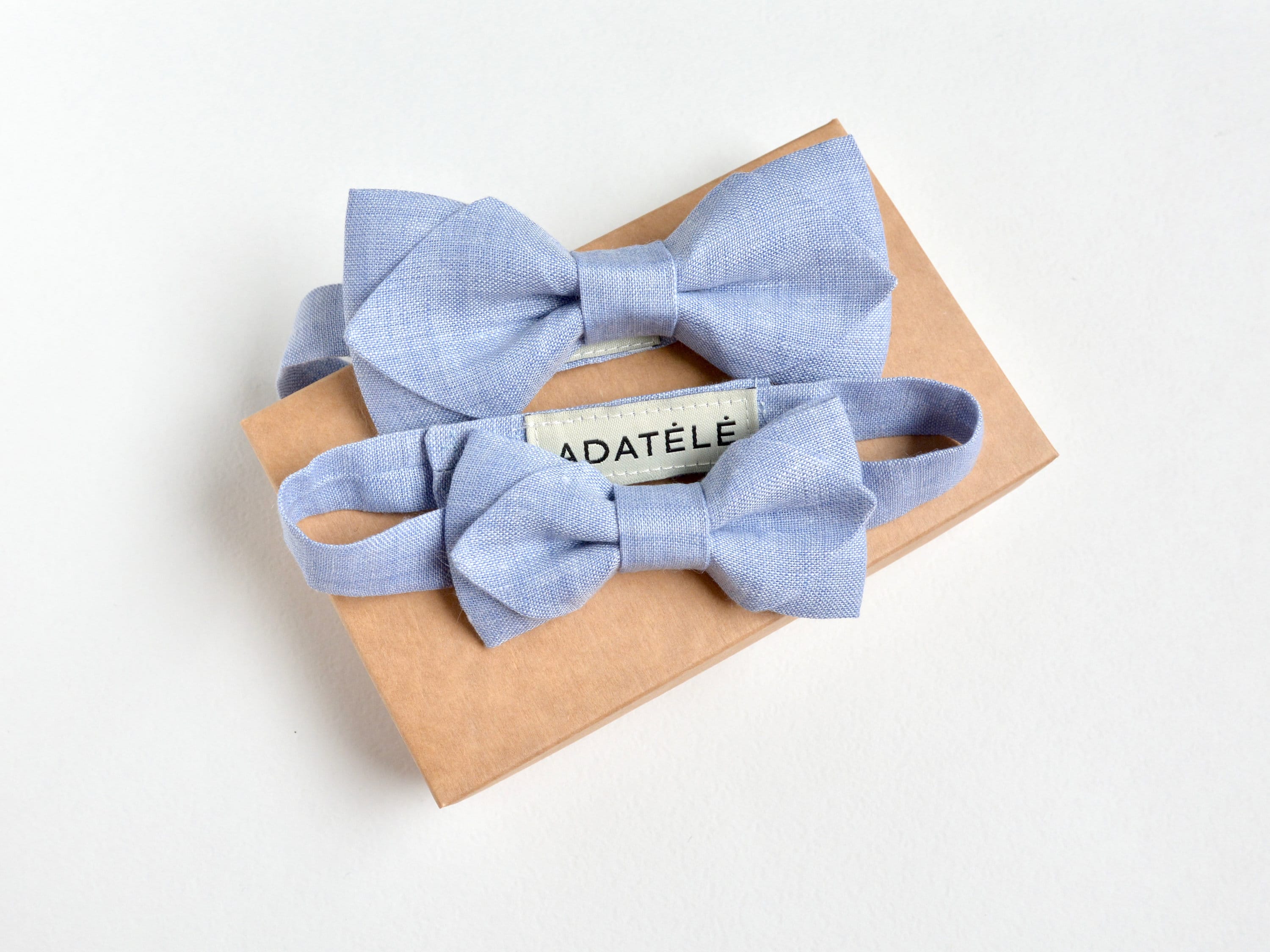 Dad and Son Matching Christening, Wedding Bowties Sky Blue Melange ...