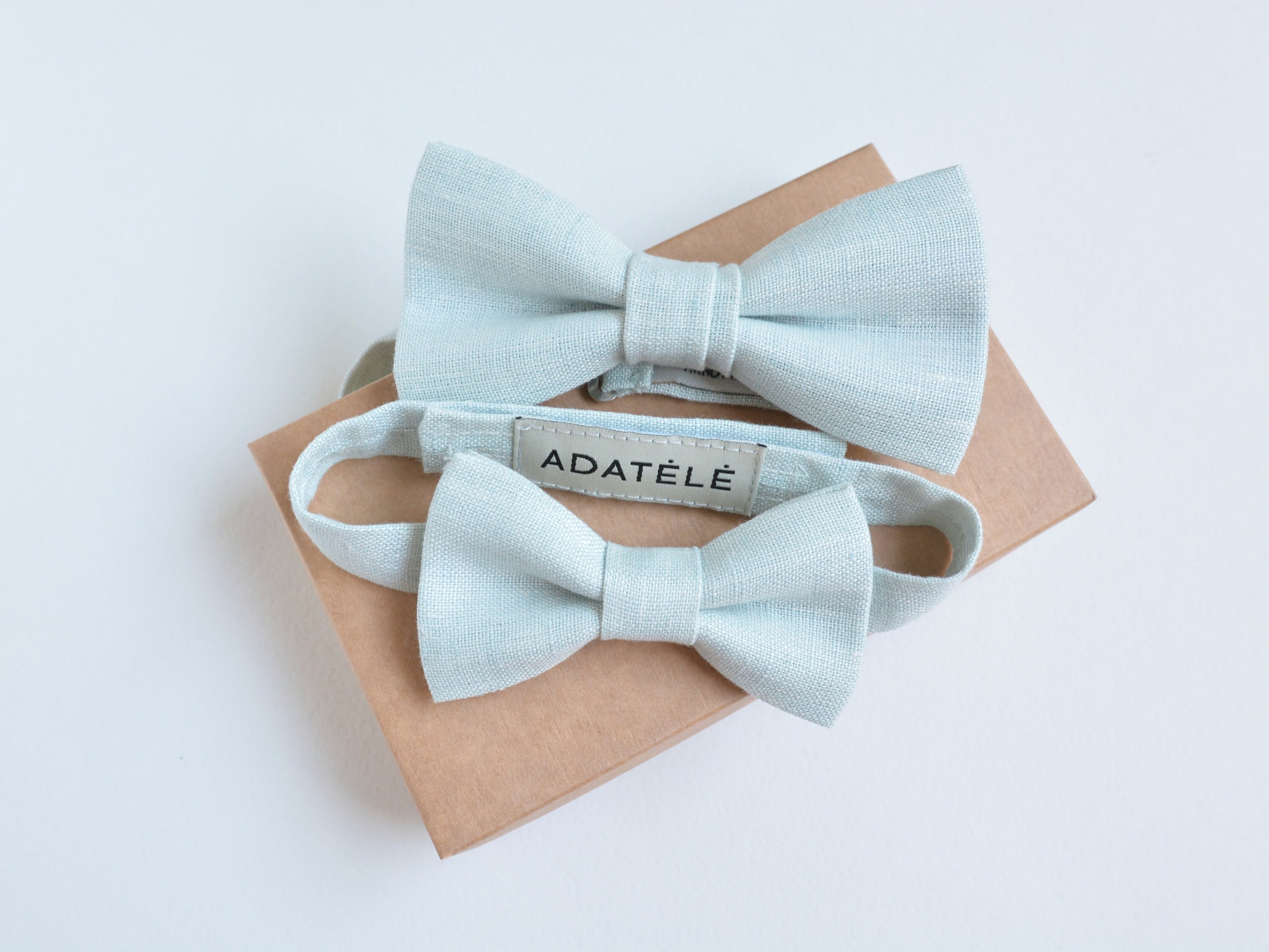Dad and Son Matching Christening, Wedding Bowties Sky Blue Melange ...