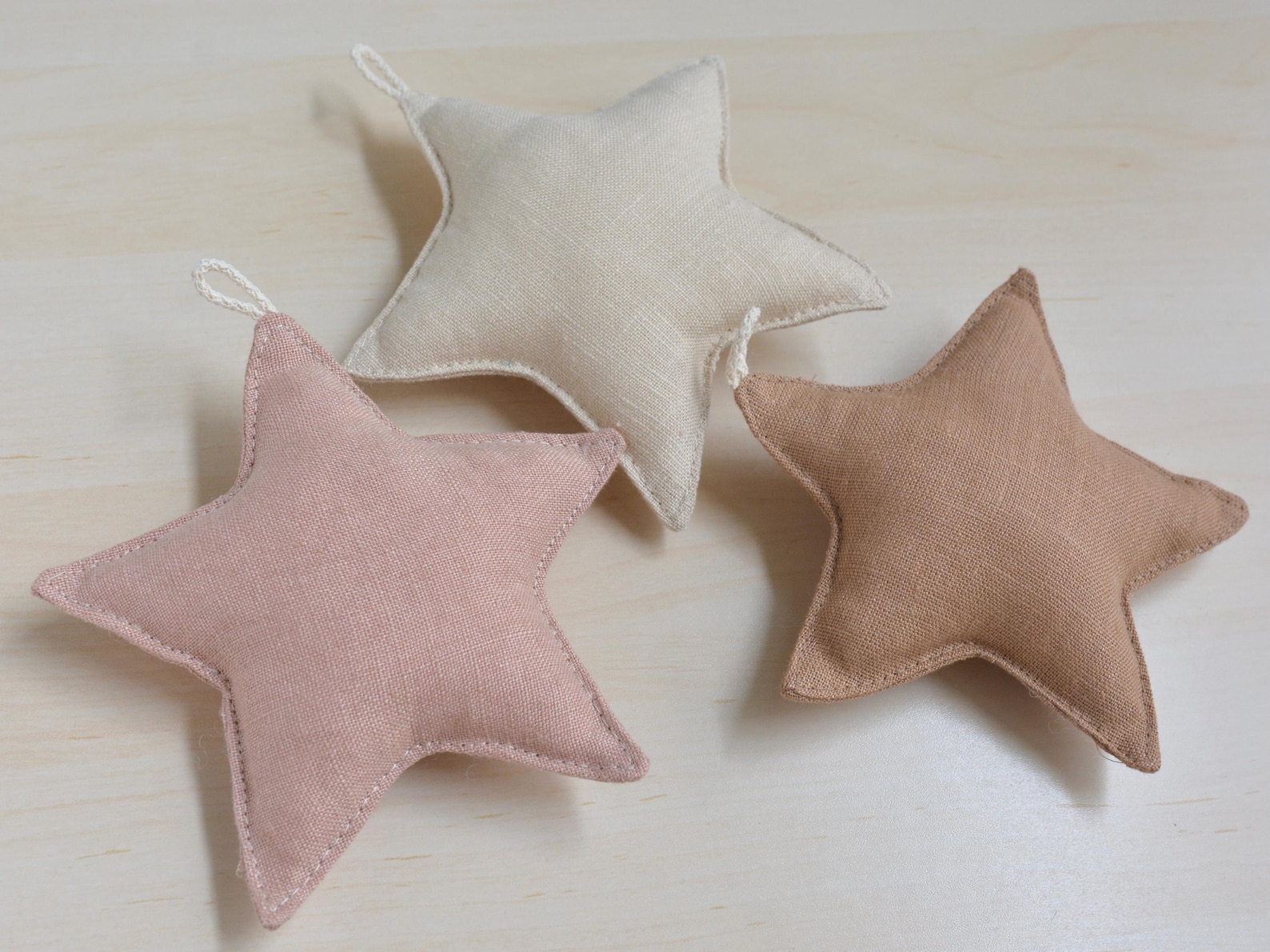 Linen Fabric Stars Garland - Neutral Beige Colors Nursery Decor Newborn ...