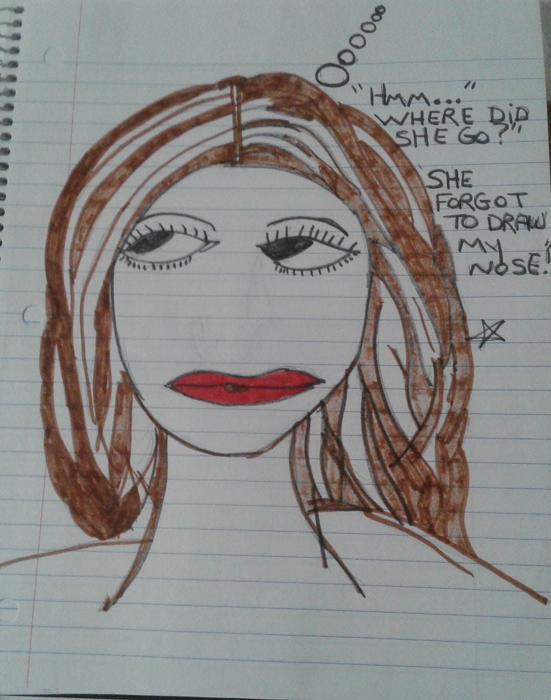 Hmm, Where Did She Go? She Forgot to Draw My Nose! - A Digital Pencil ...