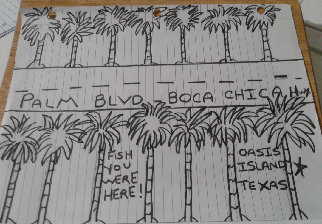 Palm Blvd. and Boca Chica Hwy - Oasis Island, Texas - A Digital Pencil ...