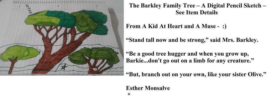 The Barkley Family Tree A Digital Pencil Sketch See Item Details - Etsy