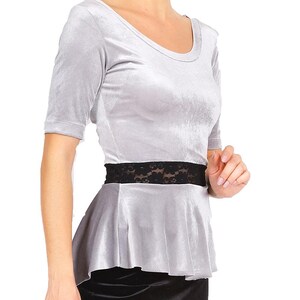 Argentine Tango Top, Salsa Dance Top, Evening Ruffle Velvet Blouse ...