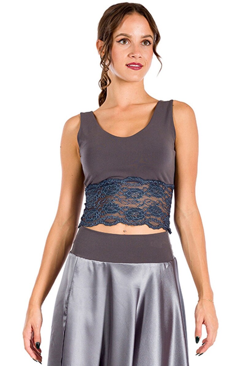 Latin Dance Crop Top Argentine Tango Top Tight Lace Crop - Etsy