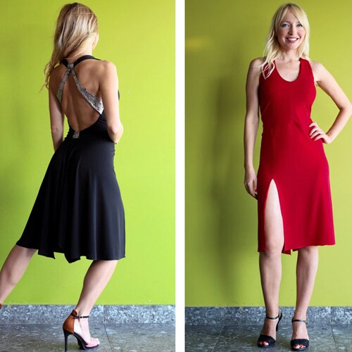 Tango Dress. Milonga Low Back Black Dress. Latin Dance - Etsy