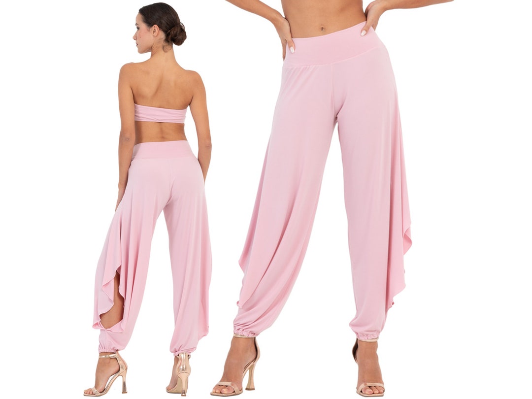 Women's Tango Practice Pants, Harem Pants With Side High Slits, Ladies ...