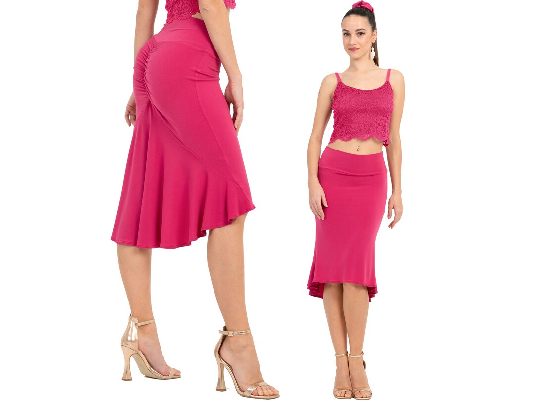 Argentine Tango Skirt, Latin Dance Skirt, Bodycon Mermaid Tail Knee ...