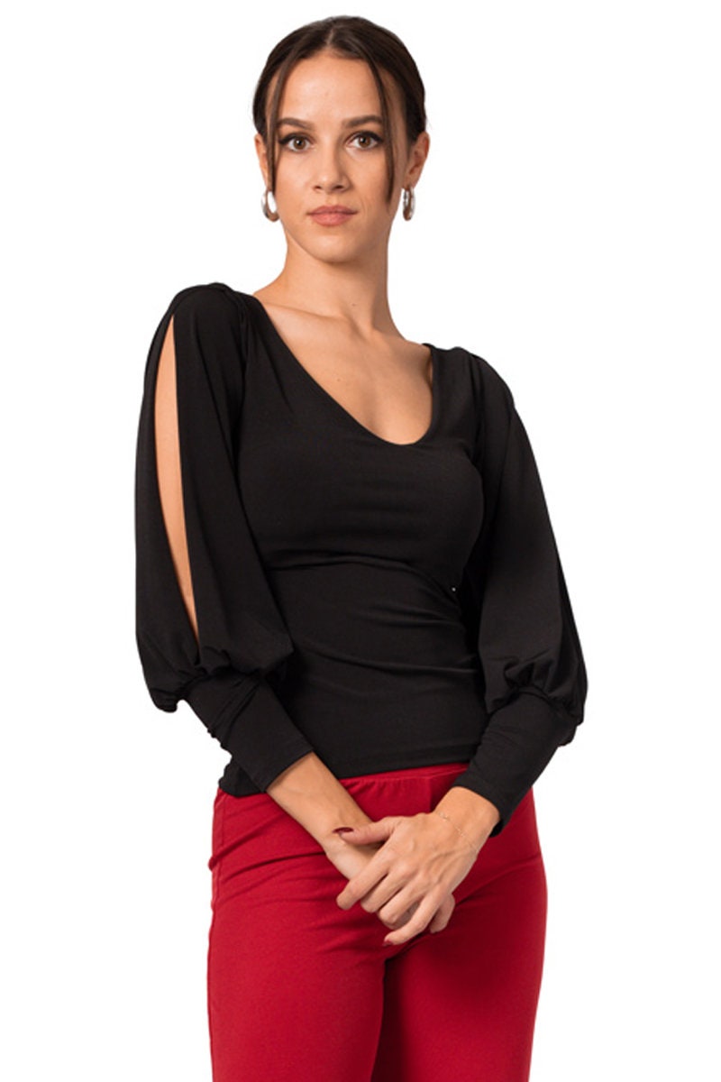 Argentine Tango Dance Top With Long Split Sleeves - Etsy