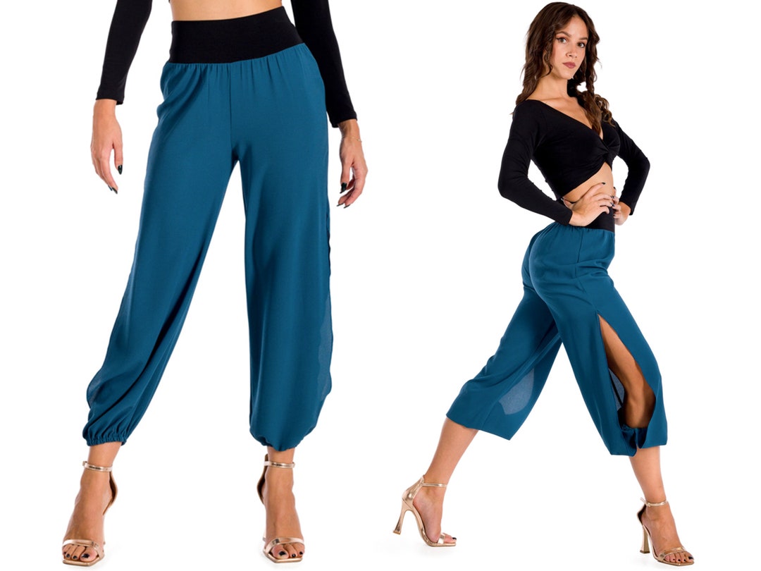 Tango Practice Pants, Comfortable Loose Leg Pants, Social Dancing Pants ...