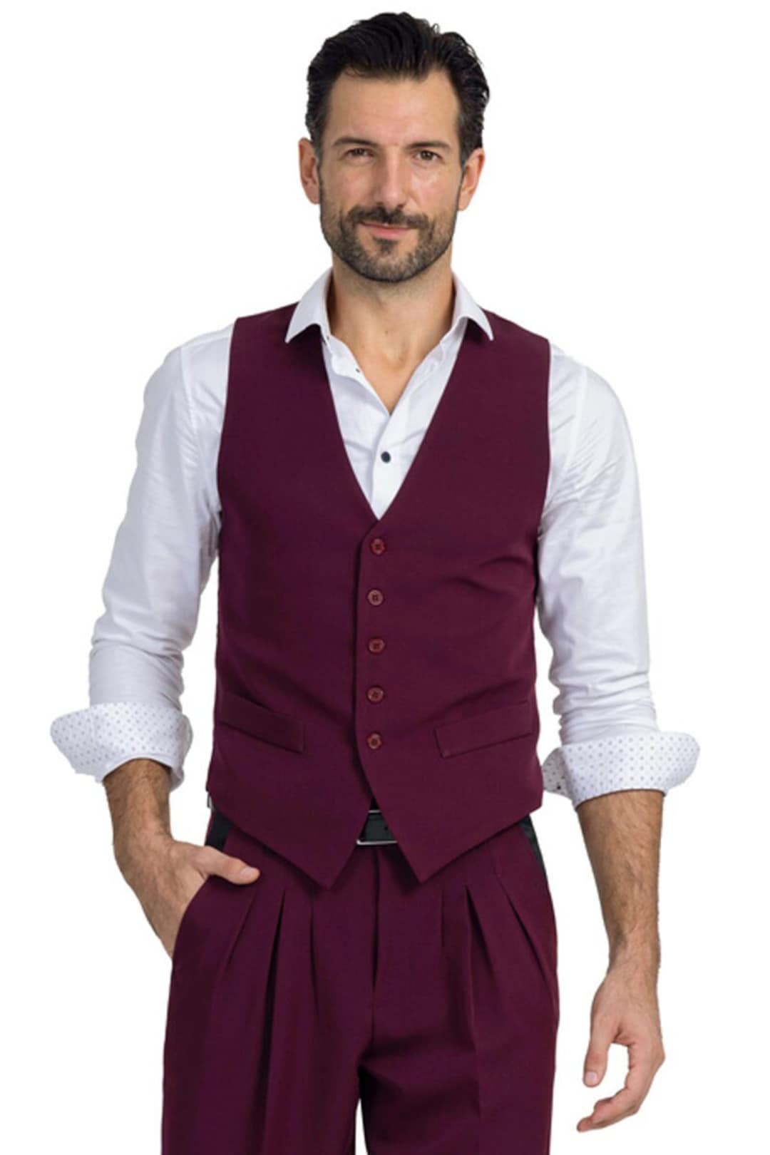 Men's Burgundy Evening Vest, Men's Argentine Tango Vest, Men's Salsa ...