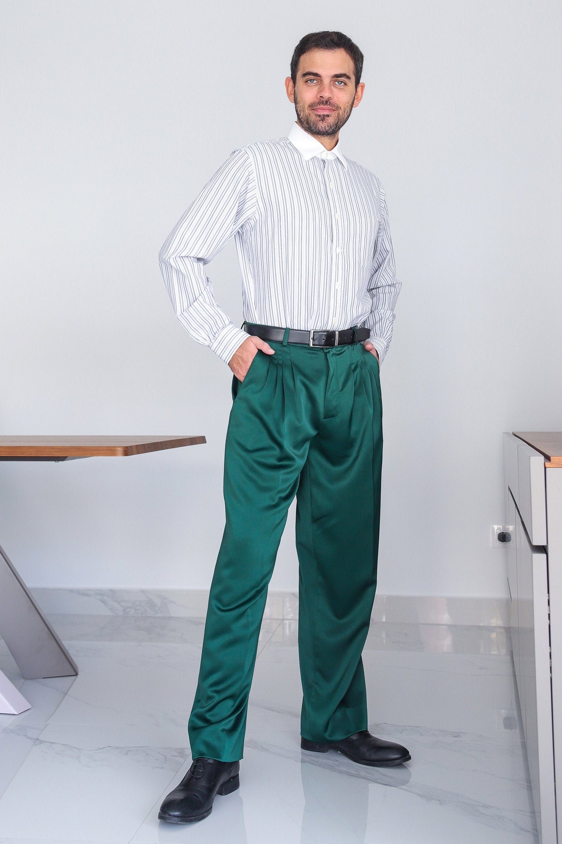 Men Argentine Tango pants Men latin dance pants Forest green | Etsy