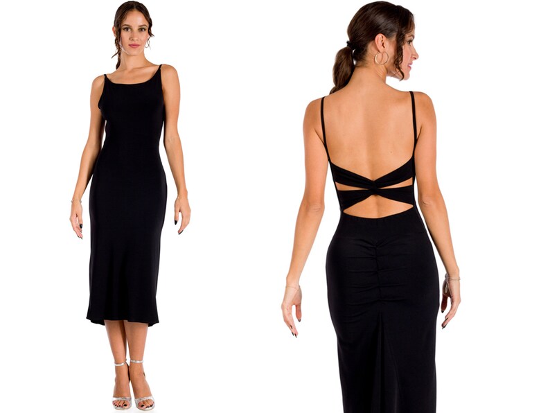 Argentine Tango Dress Low Open Back Midi Dress Milonga - Etsy