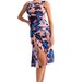 Peach and Blue Floral Tango Dance Top, Comfortable Bodycon Sleeveless ...