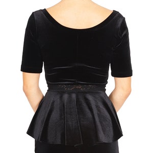 Argentine Tango Top, Salsa Dance Top, Evening Ruffle Velvet Blouse ...