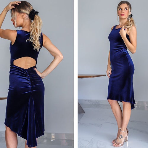 Argentine Tango Dress Latin Dance Dress Low Keyhole Back - Etsy